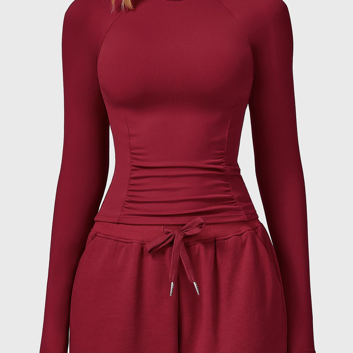 Yeoreo Lesley Scrunch Long Sleeve Top – Buttery Soft Slim Fit Sculpted ...